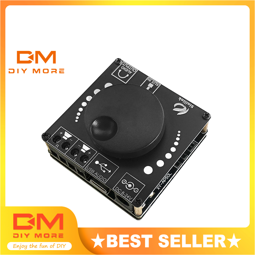 Diymore ap50l 50wx2 12v 24v bluetooth 5.0 audio digital power amplifier ...