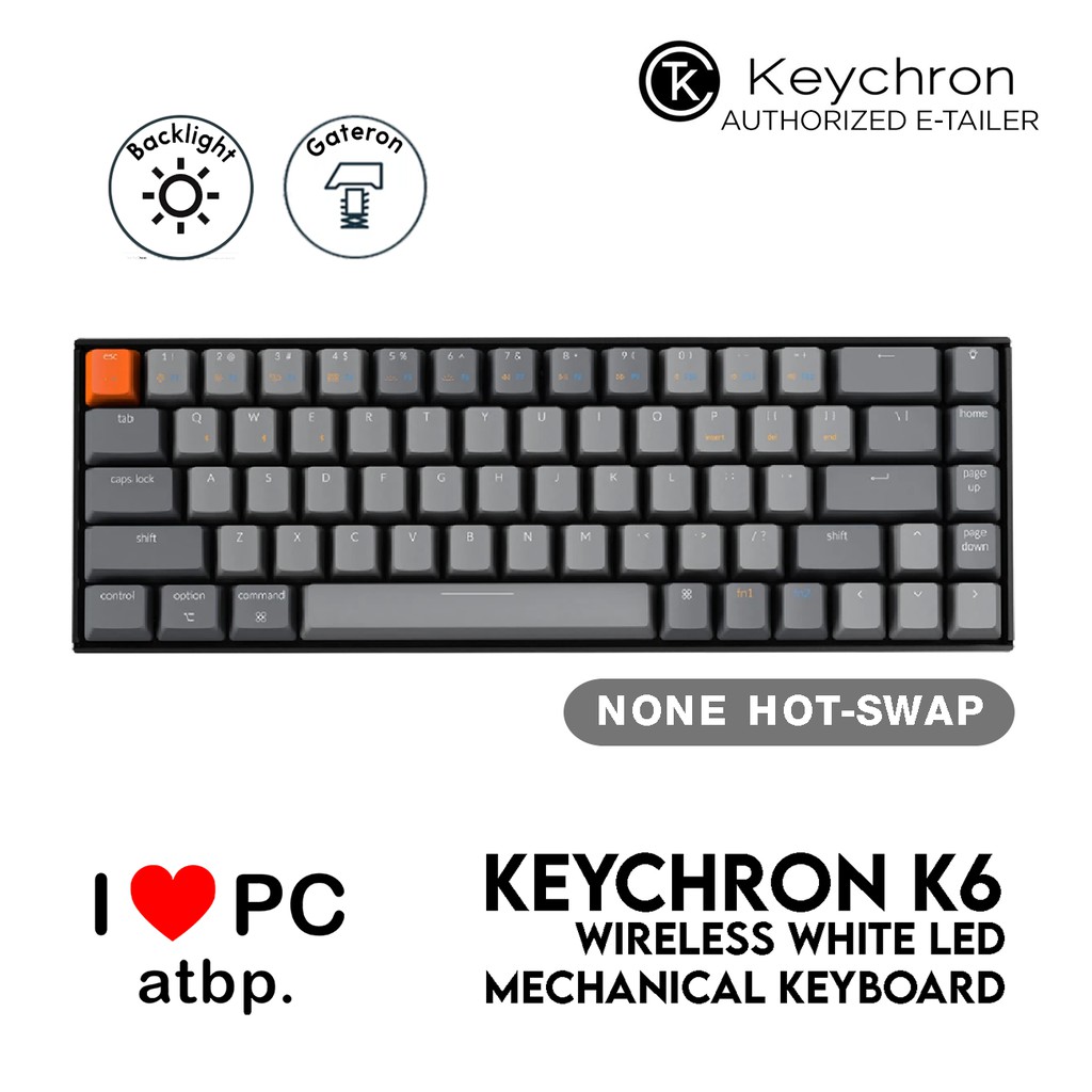Keychron K6 Wireless Mechanical Keyboard (65% Layout, Wired/Bluetooth ...