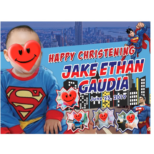 Superman Baby Christening Tarpaulin Design