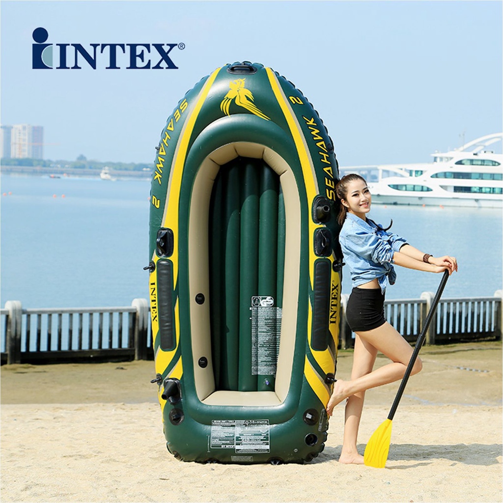 【In stock】INTEX Seahawk 2/3 Seater Inflatable Boat Kayak Rubber Boat ...