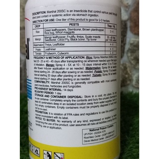 Marshal 200 SC ( 1Liter / 500ml ) Insecticide | Shopee Philippines