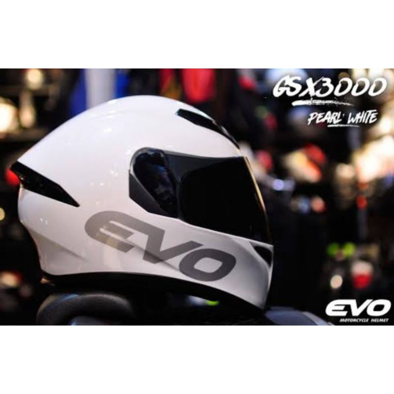 EVO GSX-3000 (PEARL WHITE) FULL FACE HELMET Shopee Philippines ...