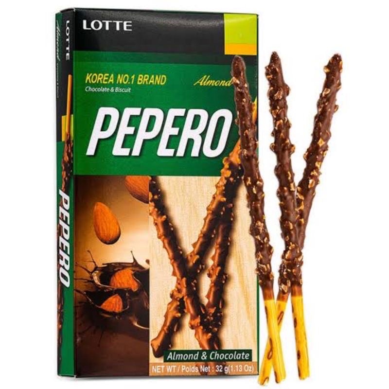 PEPERO GREEN CHOCOLATE ALMOND 36 grams (Exp. 2023) | Shopee Philippines
