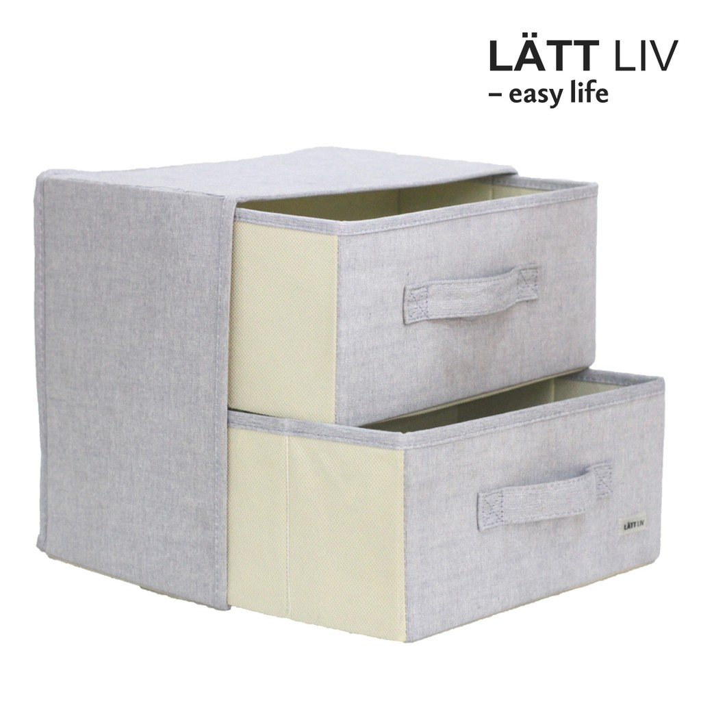LATT LIV Collapsible Two-Drawer Storage Box | Shopee Philippines
