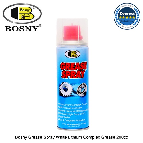 Bosny Grease Spray White Lithium Complex Grease 200cc | Shopee Philippines