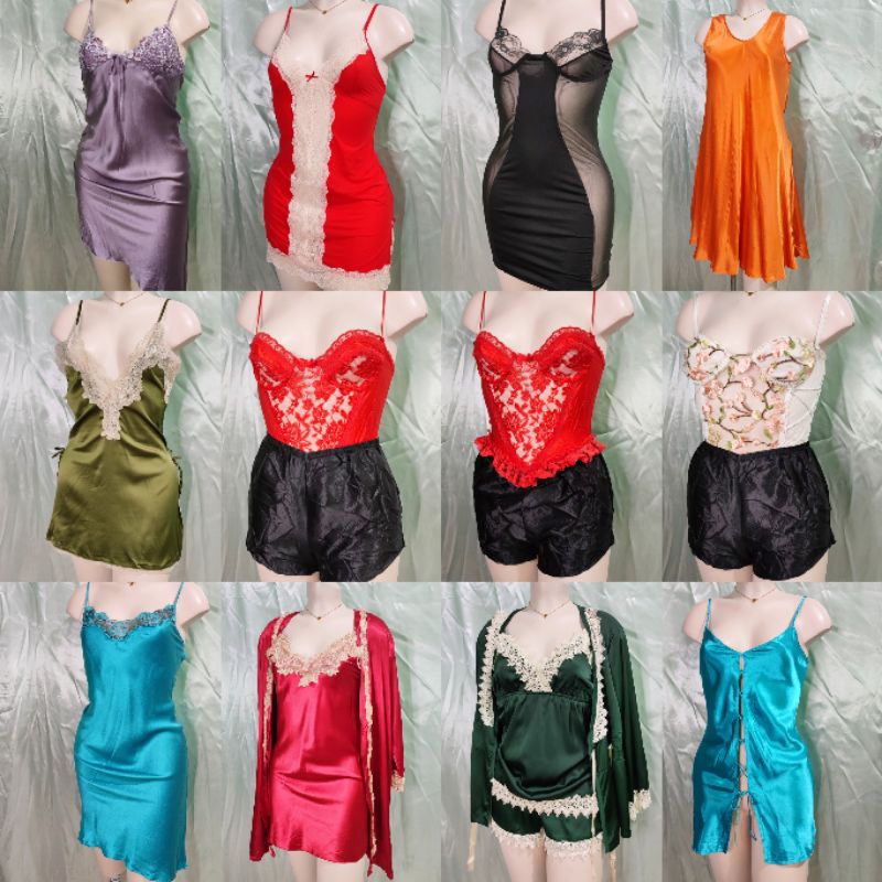 Silk Sleepwear terno set | Shopee Philippines