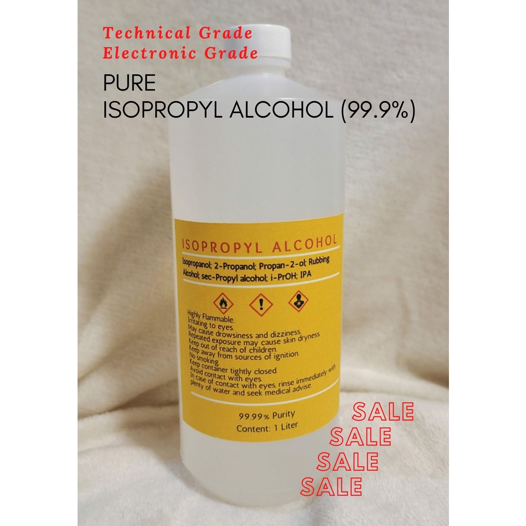 Isopropyl Alcohol 99.9% | Pure IPA | Rubbing Alcohol | 1 Liter ... Isopropyl Alcohol 99.9% | Pure IPA | Rubbing Alcohol | 1 Liter ...