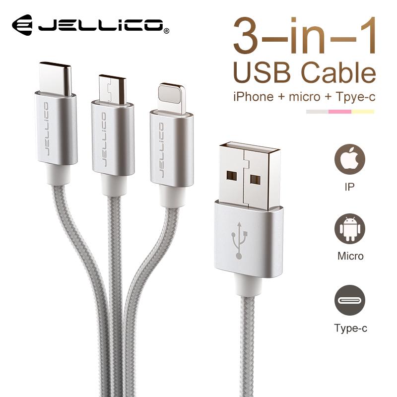 3 in 1 OPPO Mobile Phone USB Type C Cable Micro USB Cable iPhone ...
