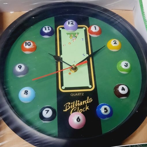 Black Billiards Wall Clock / Walk Clock Billiards Design | BeeCost