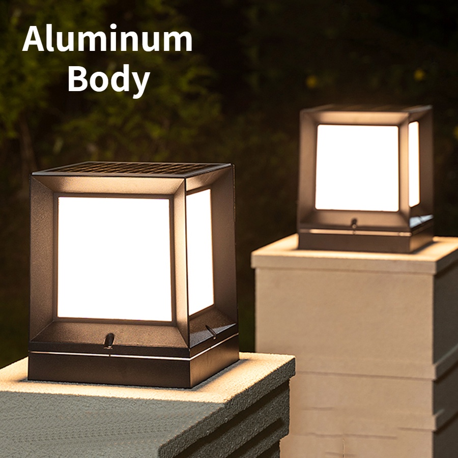 Aluminum Outdoor Garden Solar Pillar Light Balcony Fence Entrance Door ...