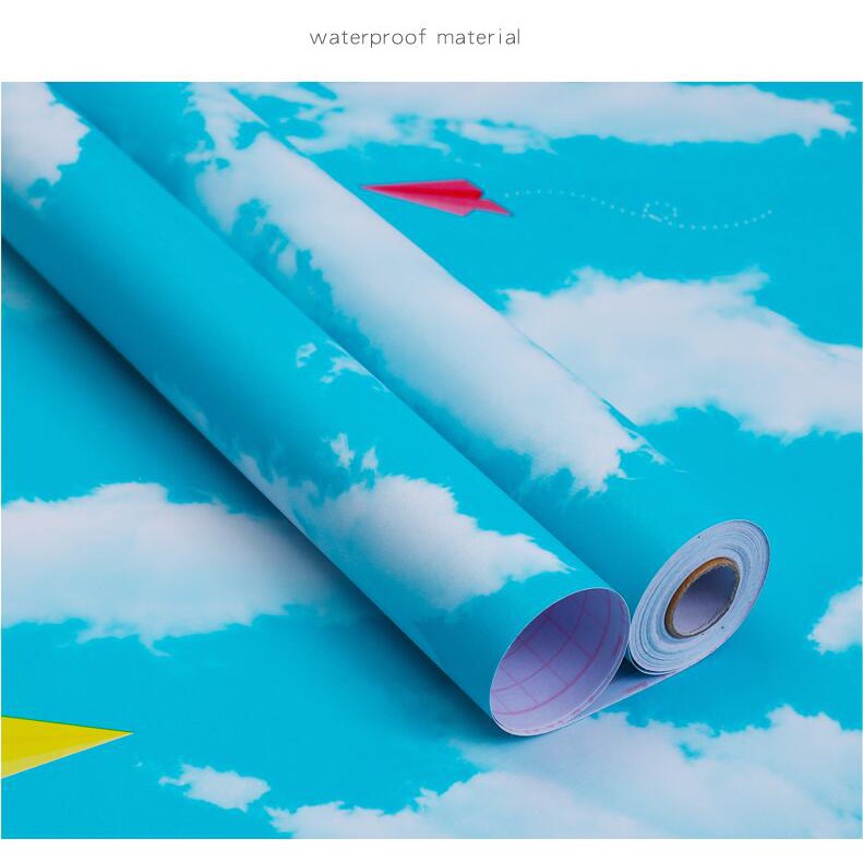 Kings Wallpaper PVC Self Adhesive 10metersX45cm Waterproof Sticker Blue ...