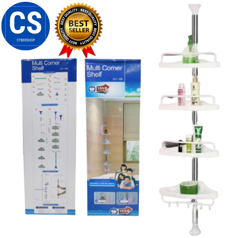 Multi Corner Shelf and Organizer For Bathroom and Kitchen 15Kg | Shopee ...