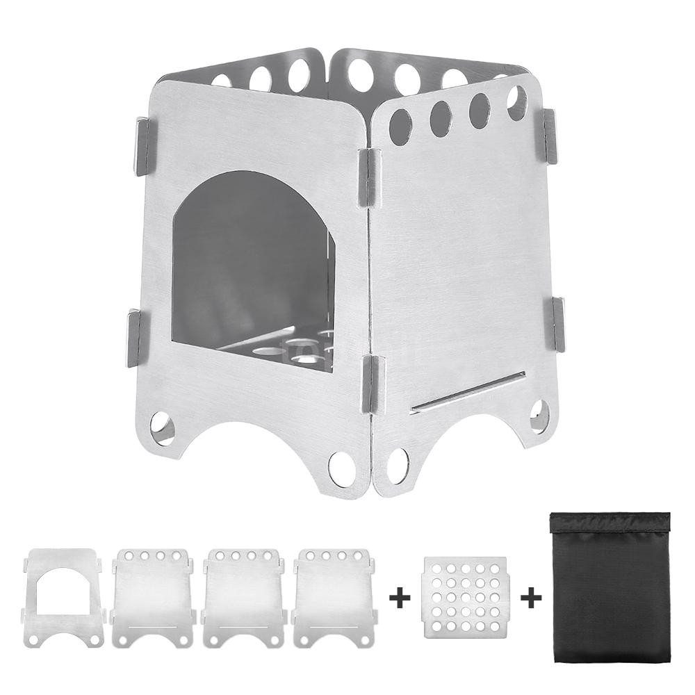 Ultralight Camping Wood Stove Folding Pocket Stove Outdoor Backpacking ...