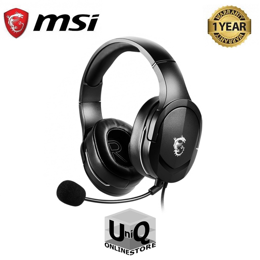 MSi Immerse GH20 Gaming Headset with Ultra-Lightweight, 2.5cm thick Ear ...