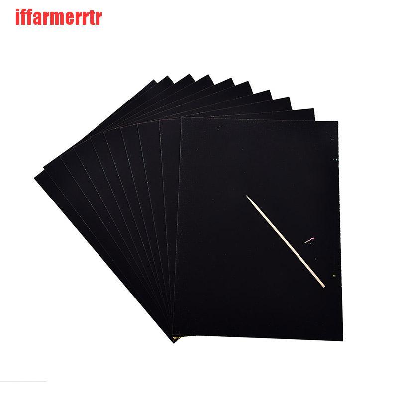 10 Sheets Rainbow Scratch Colourful Stencil Art Craft Engraving Paper ...