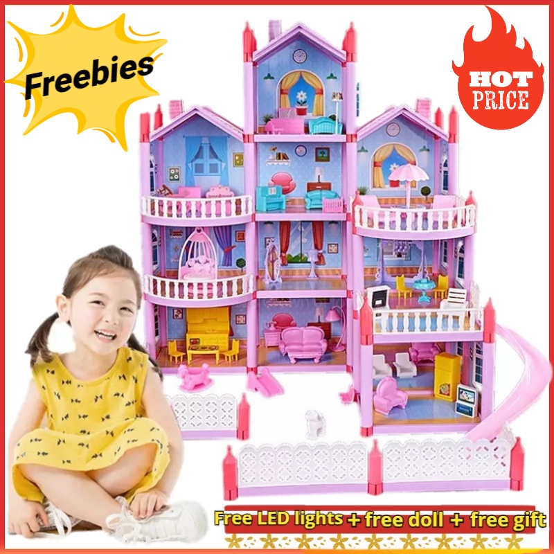 Princess Villa House Barbie Doll House Large Size Doll House Castle DIY ...