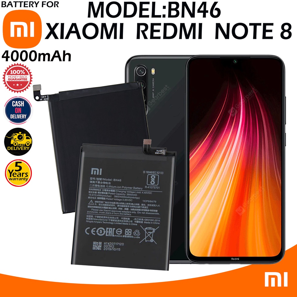 Xiaomi Redmi Note 8 Battery Model BN46 High Quality Capacity 4000mAh ...