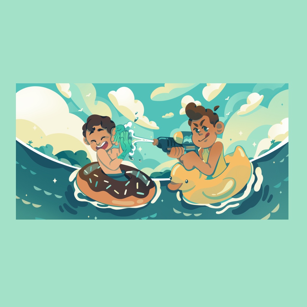Anushbanush - Disney Pixar Luca - Floaty Fight - Luca Alberto Print ...