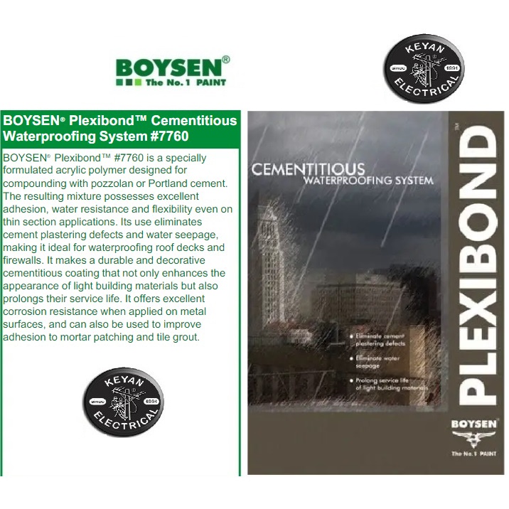 BOYSEN PLEXIBOND B-7760 Cementitious WATERPROOFING System 4LT GALLON ...