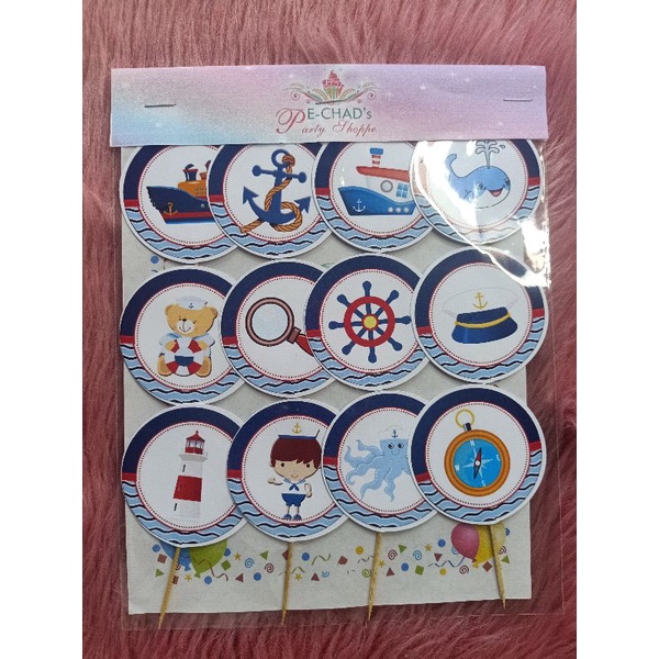 Nautical / Seaman theme cupcake topper | Shopee Philippines
