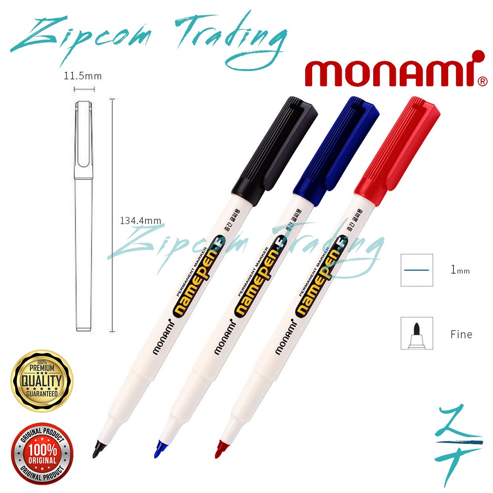MONAMI Name Pen Permanent Marker (Fine/1.0mm) | Shopee Philippines