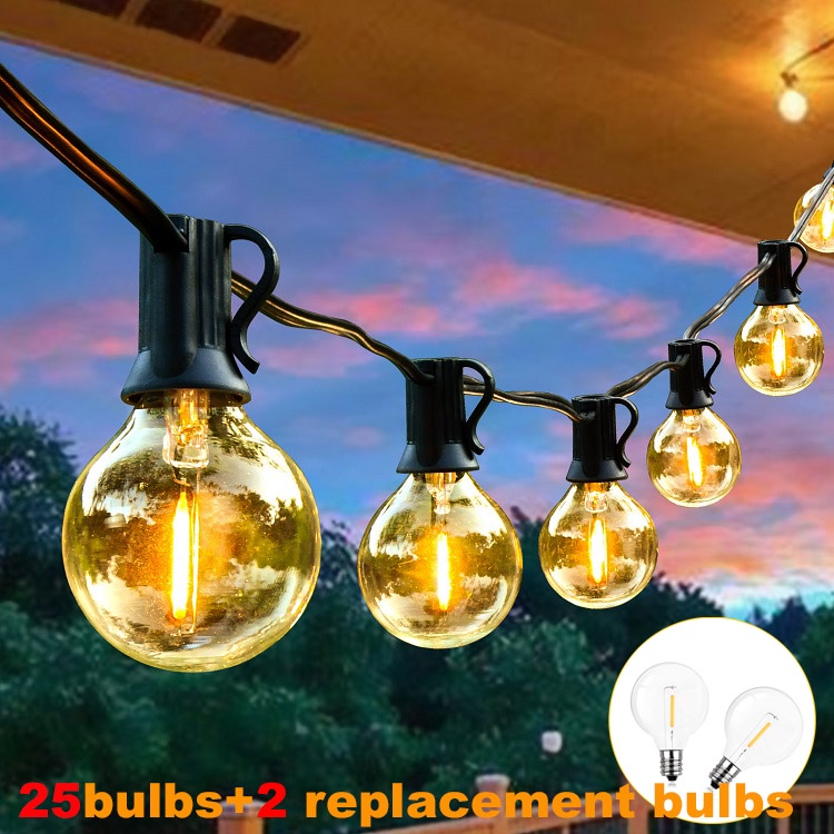 50FT/25FT String light G40 bulb Patio outdoor fairy lights party garden ...