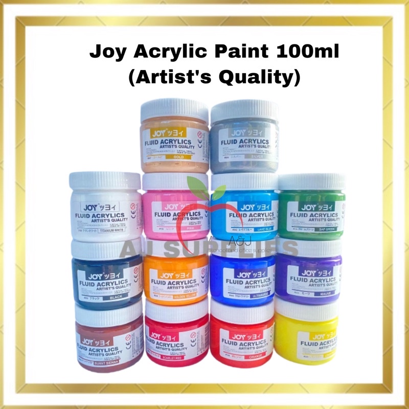 Joy Acrylic Paint 100ml (Artist’s Quality) (Gold, Silver) | Shopee ...