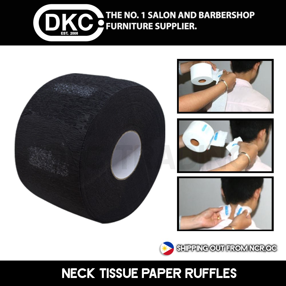 DKC Neck Tissue Paper Ruffles for Salons and Barbershop 5 Rolls (Black ...