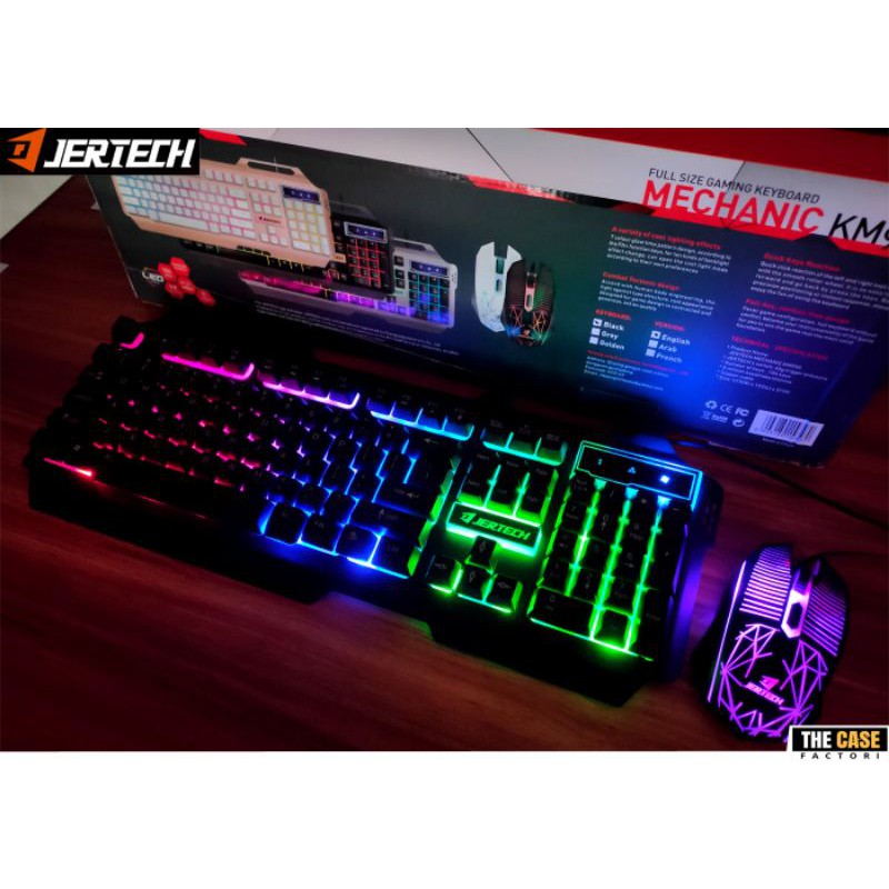Mechanic KM950 LED Full Size Gaming Keyboard and Mouse Combo Jertech ...