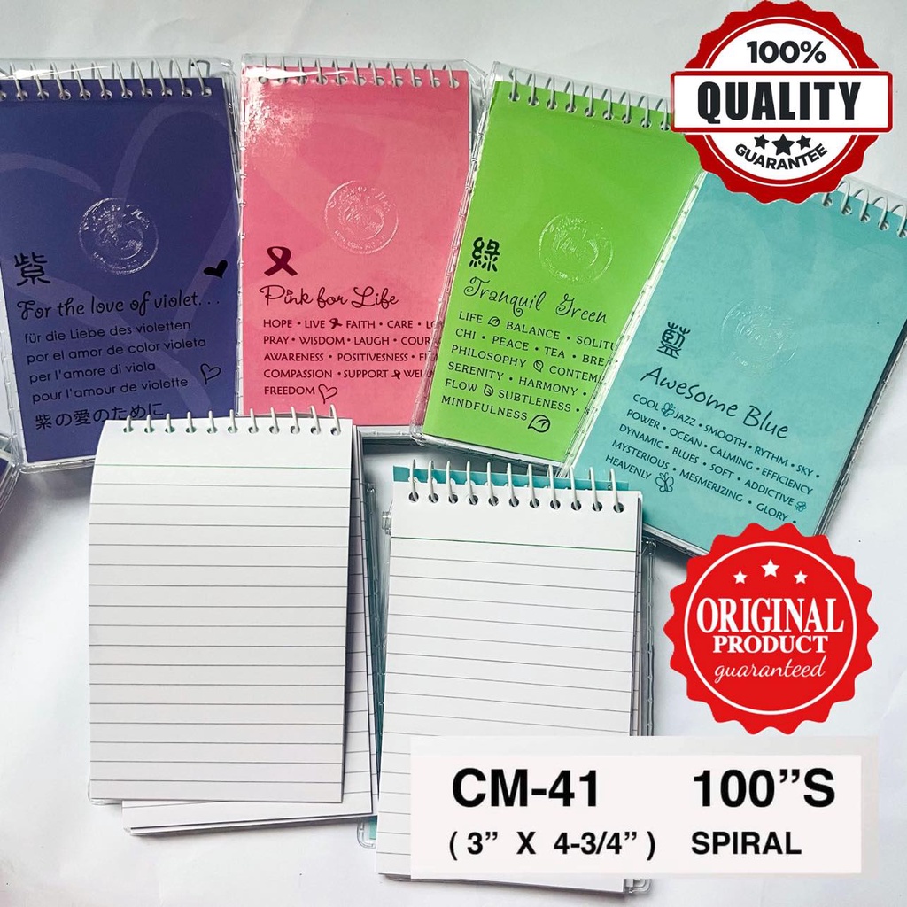 Cattleya Memo Spiral Notebook 3 x 4 3/4 inches 100's with plastic cover ...
