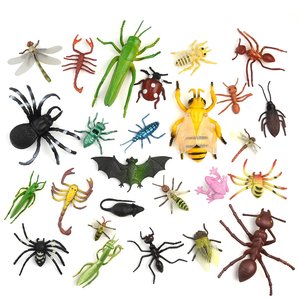 KUUQA 27 PCS Large Mini Insect Bug Figures Toys Plastic Lifelike ...