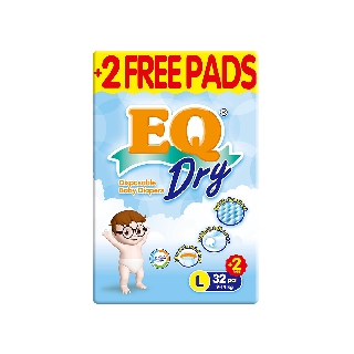 EQ Dry Econo Pack Large 34's x 6 packs (204 pcs) - Tape Baby Diapers ...