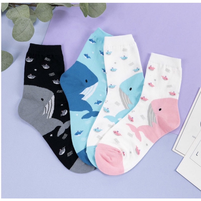 Korean Socks - Dolphin Whale Animal Socks - Iconic Socks | Shopee ...