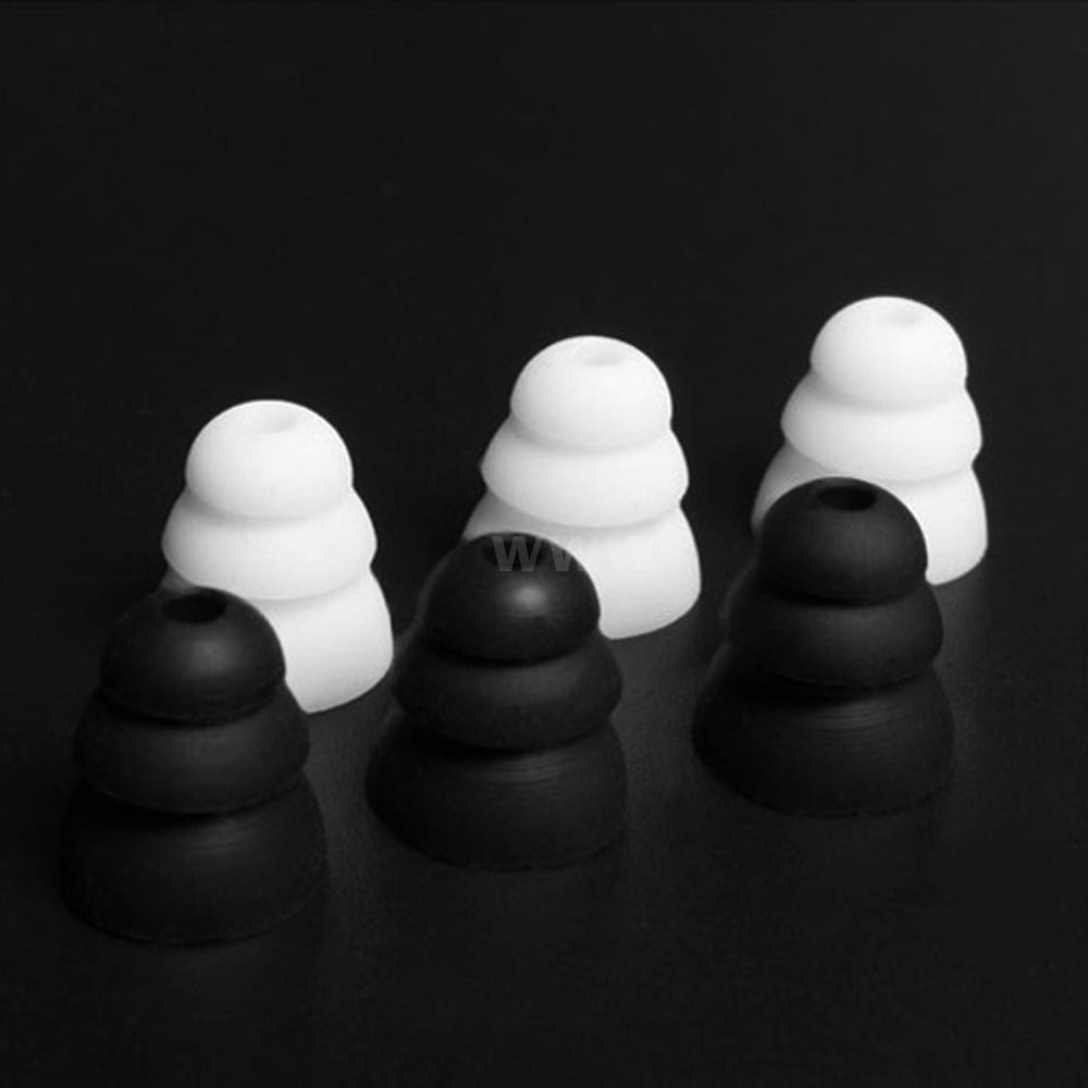 3 Pairs 6 PCS Three Layer Silicone In-Ear Earphone Covers Cap ...