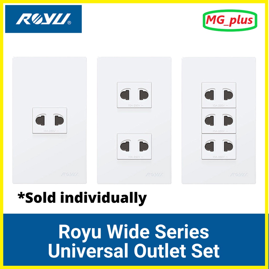 ROYU Wide Series Outlet Round Universal 1,2,3 Gang For Your Electrical ...