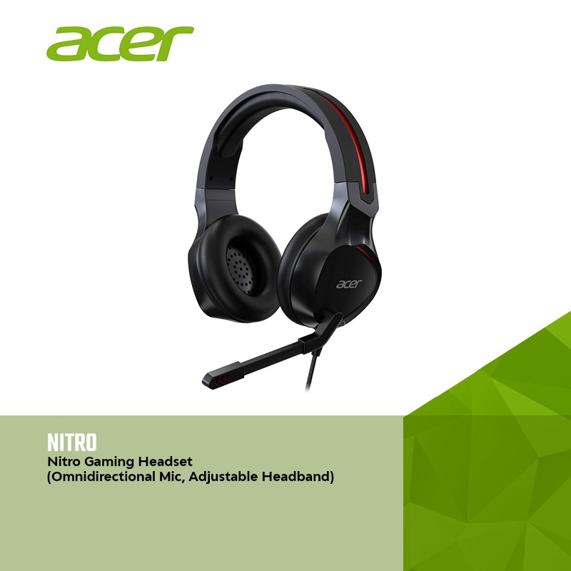 Acer Nitro Gaming Headset with Omnidirectional Mic, Adjustable Headband ...