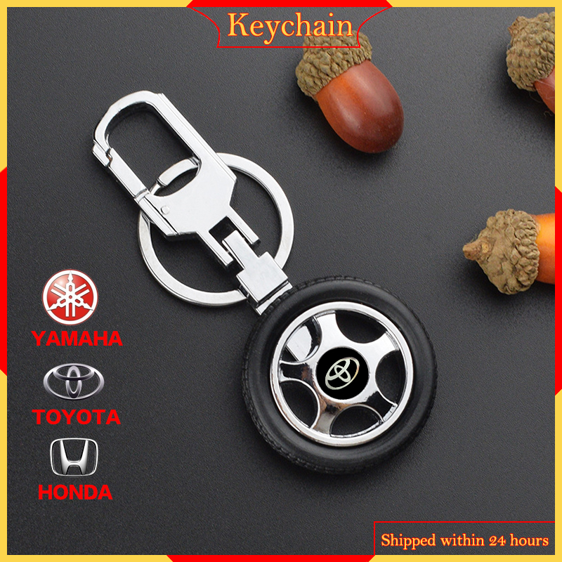 [Toyota] Car Logo Keychain, Tire Wheel Key Rings, Car Styling Metal ...