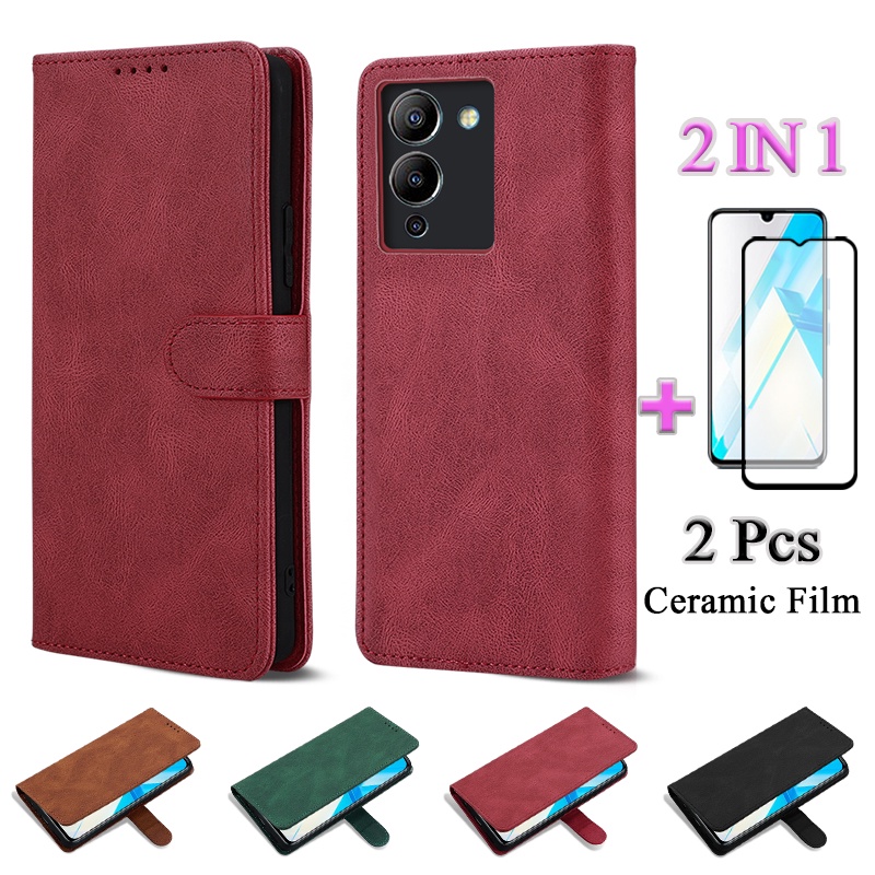 2 IN 1 Infinix Note 12 G96 Leather Case Case Ready Stock With Curved ...