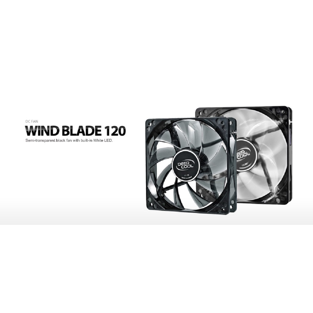Deepcool WindBlade 120 Semi-Transparent Black Fan(White LED) | Shopee ...