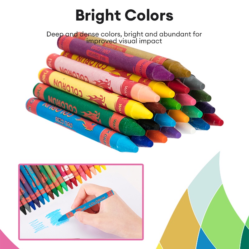 Deli 12/18/24 Colors Crayon Set For Kids Children Painting Coloring ...