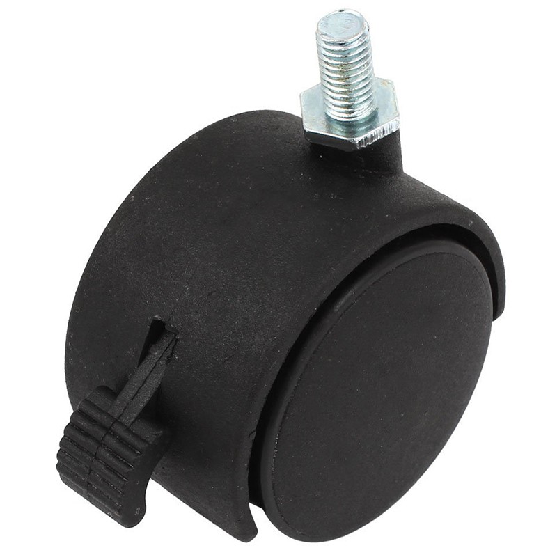 Furniture Swivel Locking Caster 8mm Screw Stem 2-inch Dia Wheel Black ...