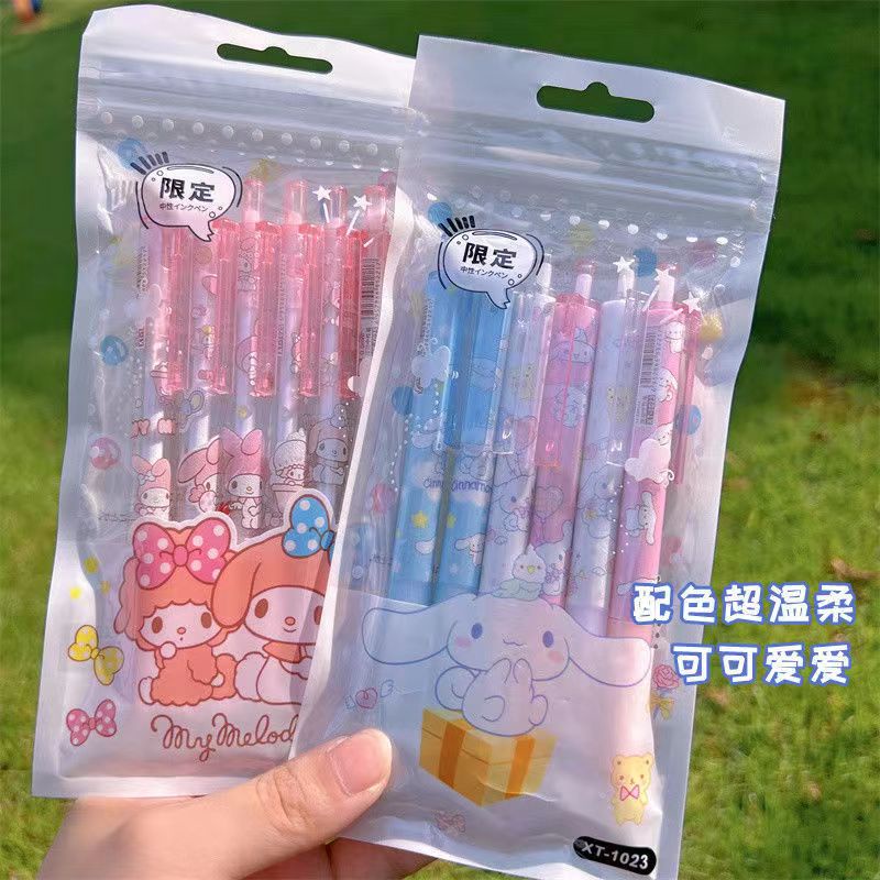 6pcs/set Sanrio character Cinnamoroll gel pen Melody press ballpoint ...