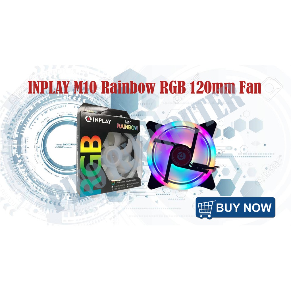 INPLAY M10 Rainbow RGB 120mm Fan | Shopee Philippines
