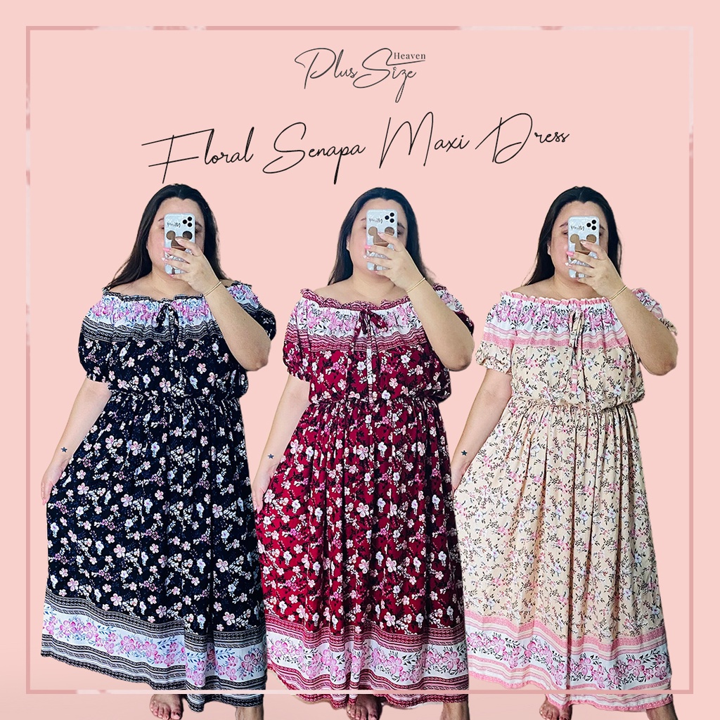 Floral Plus Size Senepa Maxi Dress | Shopee Philippines