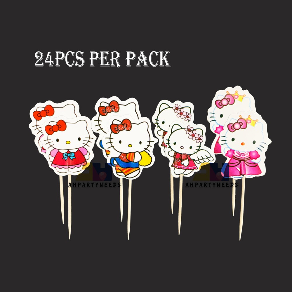 Free Printable Hello Kitty Cupcake Toppers Template