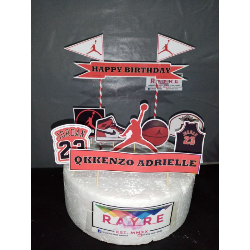 BASKETBALL JORDAN CHICAGO BULLS PERSONALIZED THEME CAKE TOPPER CAKE ...