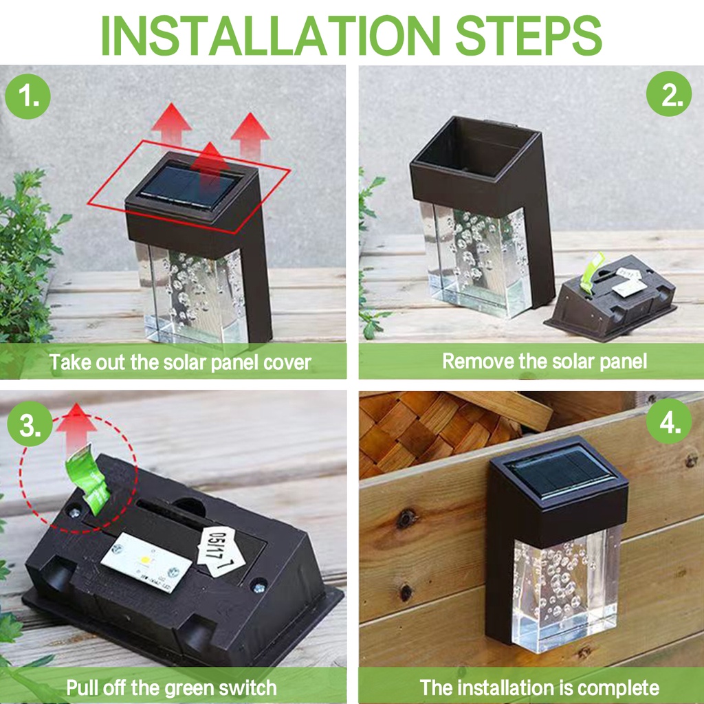 NSS Solar LED Wall Light Outdoor Waterproof Garden Wall Lamp Decorative ...