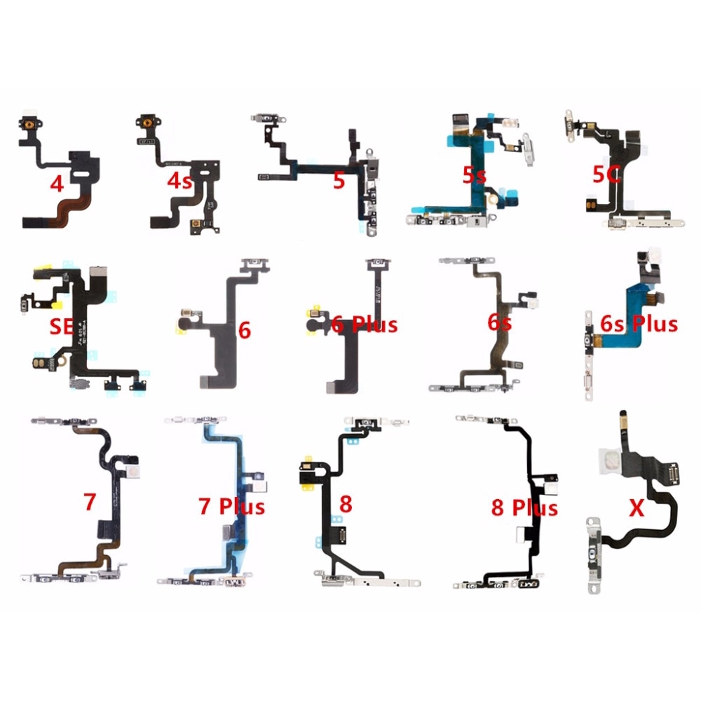 for A pple IP 4s/5/5S/5C/SE/6G/6Plus/6SPlus/7G/Plus/8/X On Off Button ...