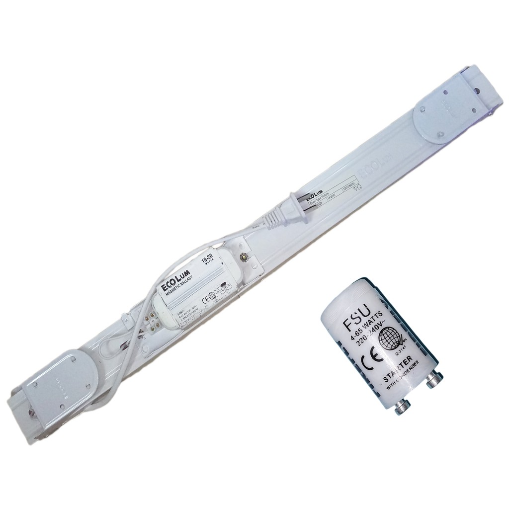 GENERIC FLUORESCENT HOUSING 20 WATTS OPEN TYPE with ballast and starter ...