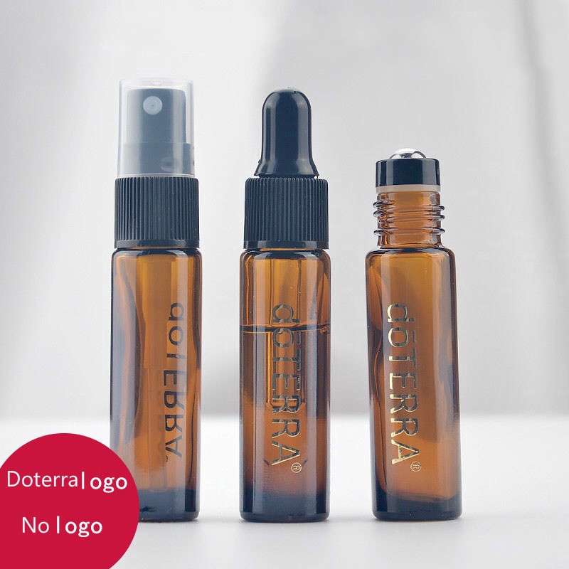 10ml doterra essential oil sub packed glass bottle, dark brown ball ...